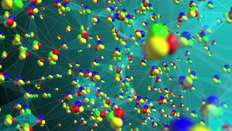 Abstract movement of atom molecules, ple... | Stock Video | Pond5