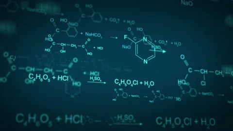Abstract moving chemical formula animati... | Stock Video | Pond5