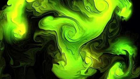 Abstract moving green paint waves on bla... | Stock Video | Pond5
