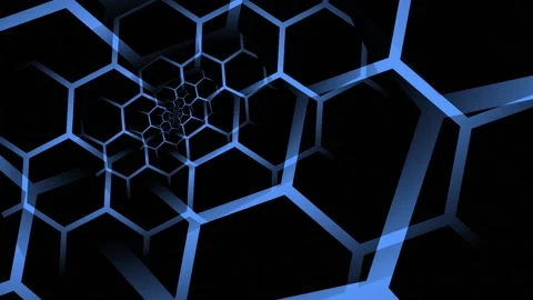 An abstract nanostructure. A blue hexago... | Stock Video | Pond5