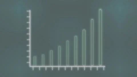 Abstract neon bar graph animated on a da... | Stock Video | Pond5