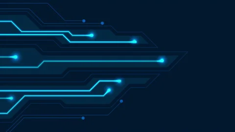 Abstract neon blue tech circuit board li... | Stock Video | Pond5