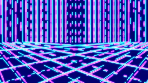 Abstract Neon Dotted Line Flow Fall Anim... | Stock Video | Pond5