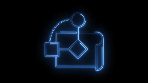 Abstract neon flowchart depicting decisi... | Stock Video | Pond5