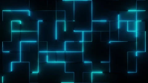 Abstract Neon glow grid line trail techn... | Stock Video | Pond5