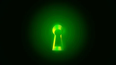 Abstract neon green keyhole icon and the... | Stock Video | Pond5