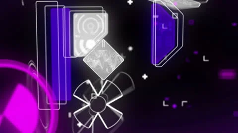 abstract neon head up display HUD VJ loo... | Stock Video | Pond5