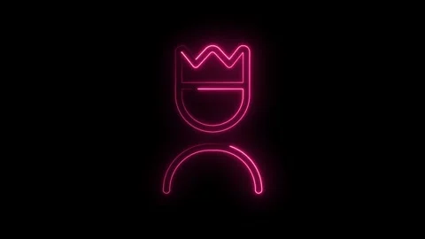 Abstract neon king logo animation on bla... | Stock Video | Pond5