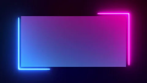 Abstract neon light rectangle frame with... | Stock Video | Pond5