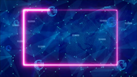abstract neon lights with nodes connecte... | Stock Video | Pond5