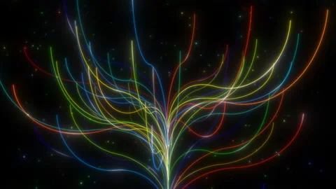 Abstract Neon Rainbow Glow Light Tree an... | Stock Video | Pond5