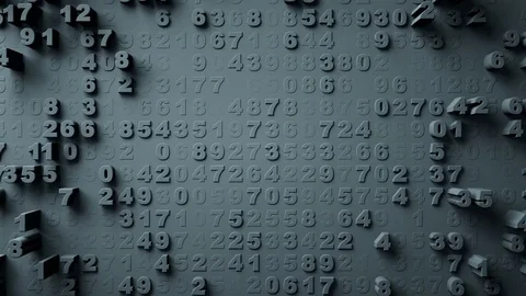 Abstract Numbers Random Motion, 3d Loopa... | Stock Video | Pond5