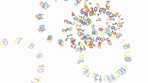 Abstract numbers on white background - 4... | Stock Video | Pond5
