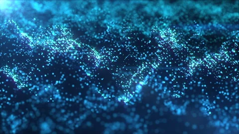 Abstract ocean blue sparkling particles ... | Stock Video | Pond5