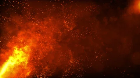Abstract orange fire particles with smok... | Stock Video | Pond5