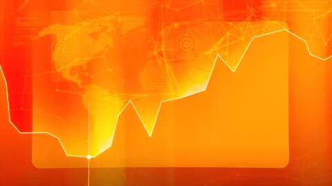 Abstract orange line graph with a moving... | Stock Video | Pond5