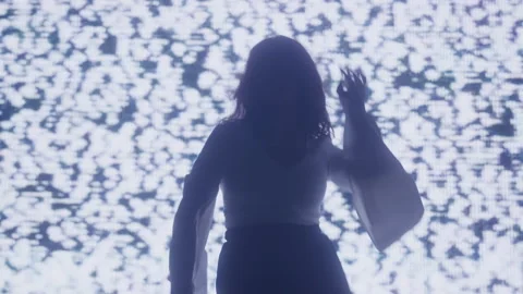 Abstract Outline of Woman Dancing in Flo... | Stock Video | Pond5