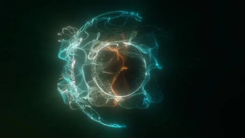 Abstract particle sphere, science backgr... | Stock Video | Pond5