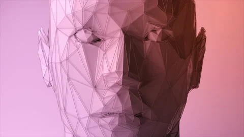 Abstract polygonal human face, artificia... | Stock Video | Pond5