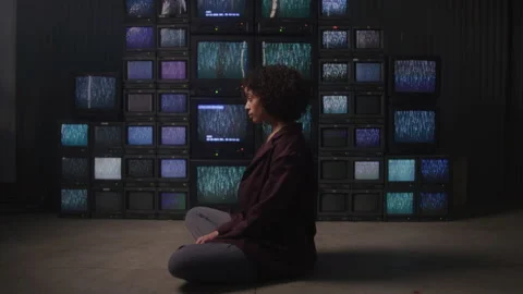 Abstract Profile of Woman Sitting on Flo... | Stock Video | Pond5