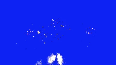 Abstract Real Firework on blue screen ch... | Stock Video | Pond5