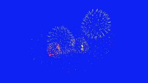 Abstract Real Firework on blue screen ch... | Stock Video | Pond5