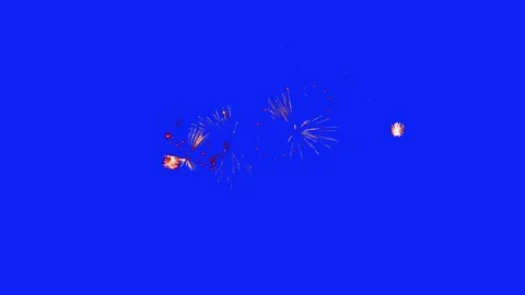 Abstract Real Firework on blue screen ch... | Stock Video | Pond5