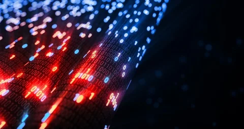 Abstract red and blue hacking digital bi... | Stock Video | Pond5