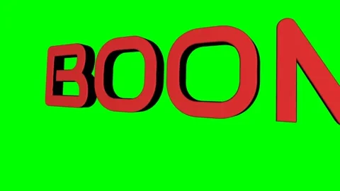 abstract red Boom text shaking green scr... | Stock Video | Pond5