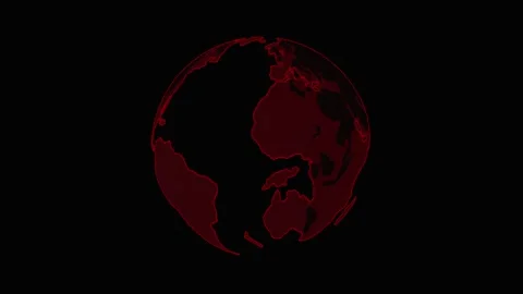Abstract red color glowing world map ico... | Stock Video | Pond5