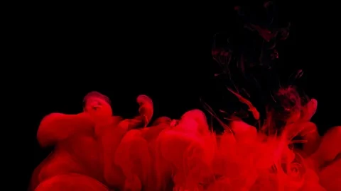 abstract red ink splash in water on blac... | Stock Video | Pond5