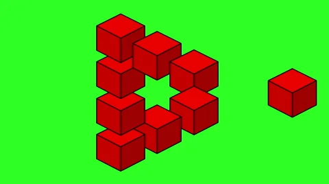 abstract red optical illusion. green scr... | Stock Video | Pond5