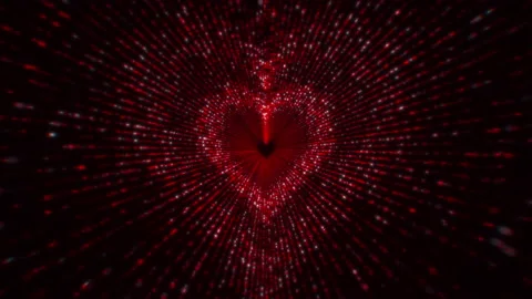 Abstract Red Particle Heart Shaped Tunne... | Stock Video | Pond5