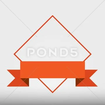 Abstract ribbon with square frame - vector illustration.: Graphic #61214605