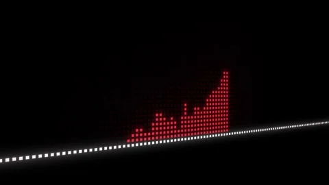 Abstract rising red pixel graph, stock m... | Stock Video | Pond5