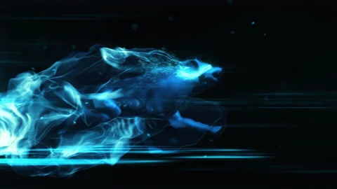 Abstract Running Wolf with Blue Visual E... | Stock Video | Pond5