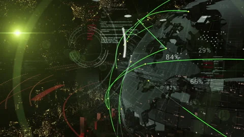 Abstract Sci Fi HUD animation.5G towers ... | Stock Video | Pond5