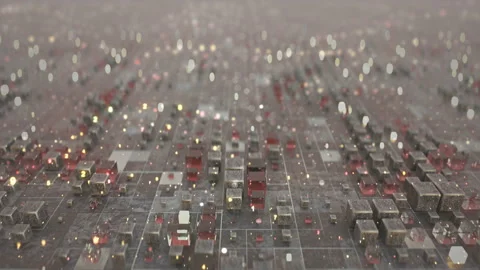 Abstract sci-fi structure of cubes and d... | Stock Video | Pond5