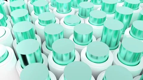 Abstract set of 3d metal cylinder shapes... | Stock Video | Pond5