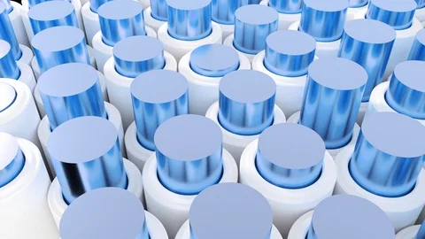 Abstract set of 3d metal cylinder shapes... | Stock Video | Pond5