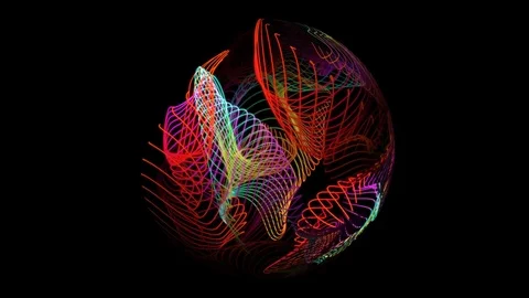 abstract sphere of moving string black b... | Stock Video | Pond5
