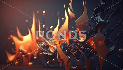 Abstract Super Realistic in a black background. UI UX Design ...