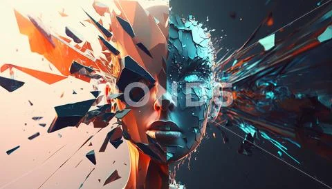 Abstract Super Realistic in a black background. UI UX Design: Royalty ...