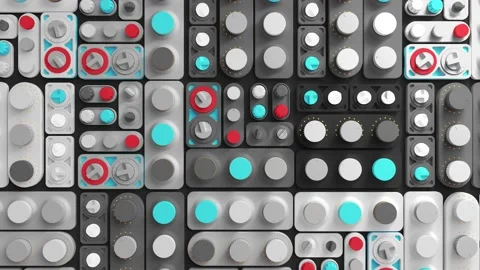 abstract tech background with random rot... | Stock Video | Pond5