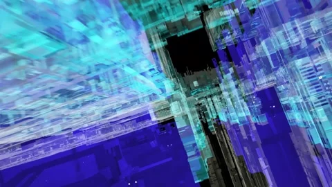 Abstract Technology Blocks Background 3D... | Stock Video | Pond5