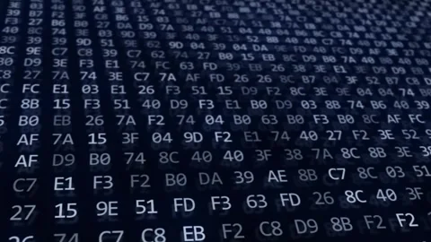 Abstract Technology Hexadecimal Code Bac... | Stock Video | Pond5