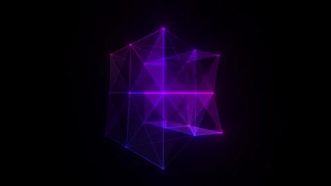 Abstract technology Plexus Cube backgrou... | Stock Video | Pond5