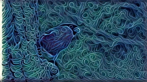 Abstract trippy animation of a bird on a... | Stock Video | Pond5