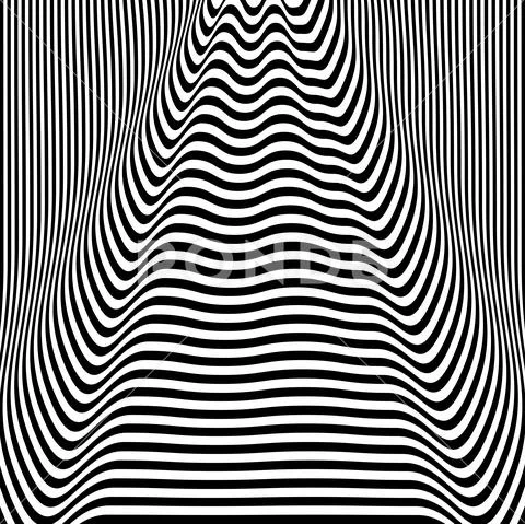 Abstract twisted black and white background. Optical illusion of ...