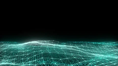 Abstract wave with moving particles on a... | Stock Video | Pond5